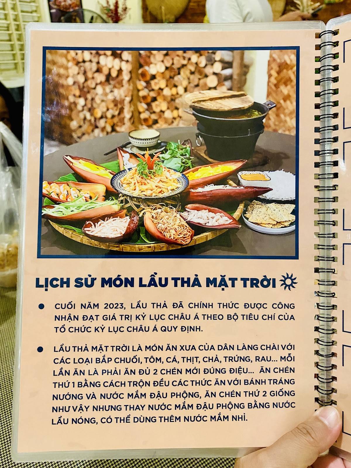 Menu at Nhà hàng Mũi Né Xưa restaurant, Phan Thiet