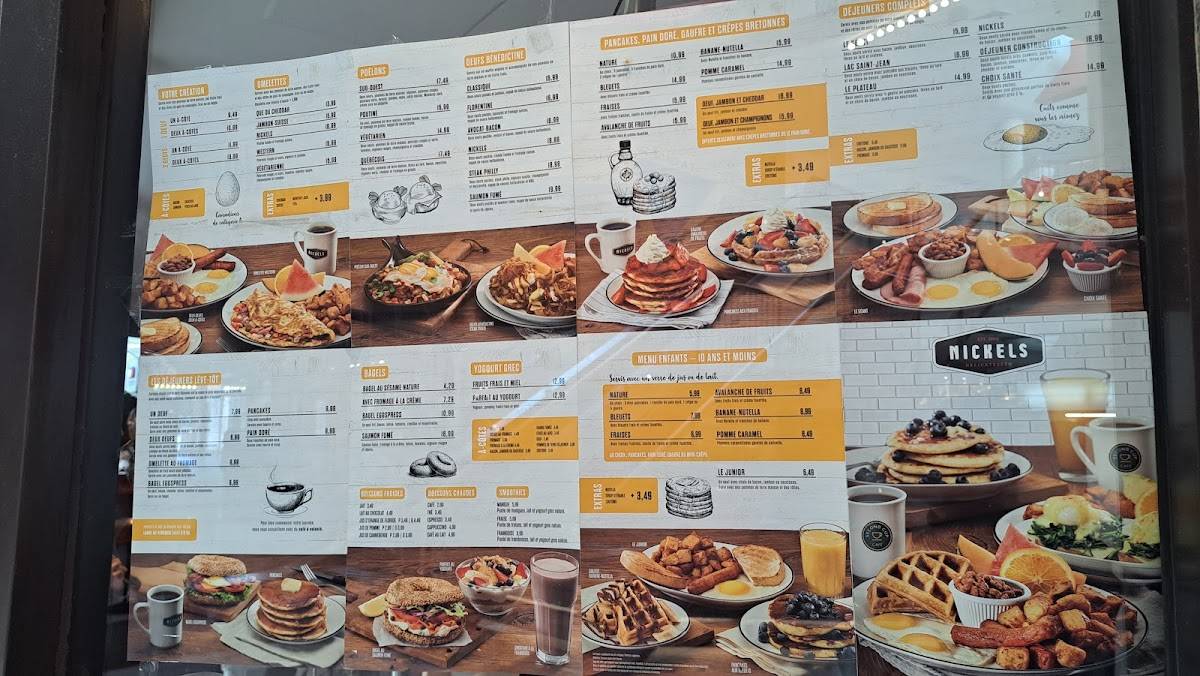 Menu au Nickels Deli restaurant, Montréal, 7275 R. Sherbrooke E Suit 193