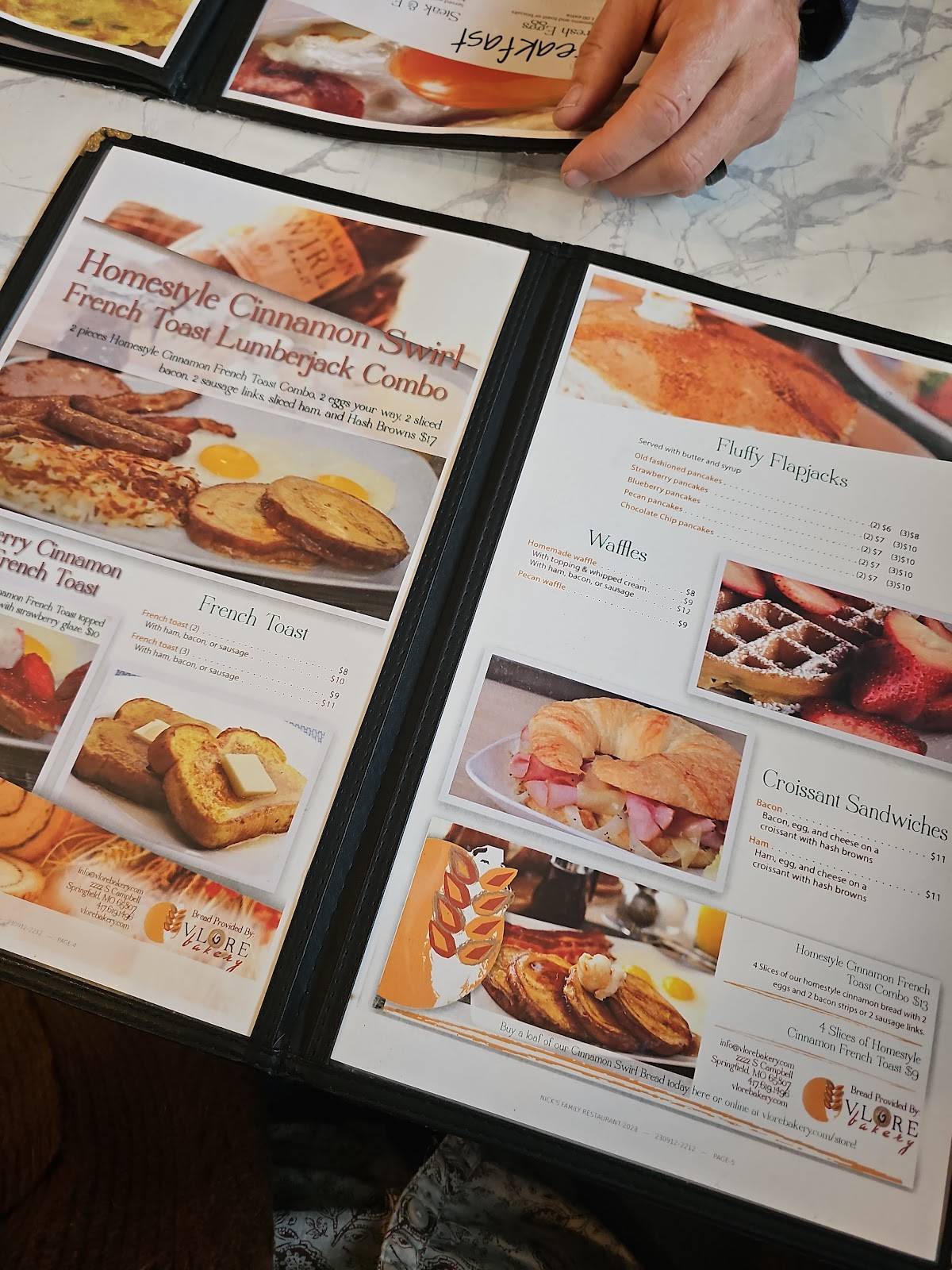 Menu at Nick's Family Restaurant, Denison