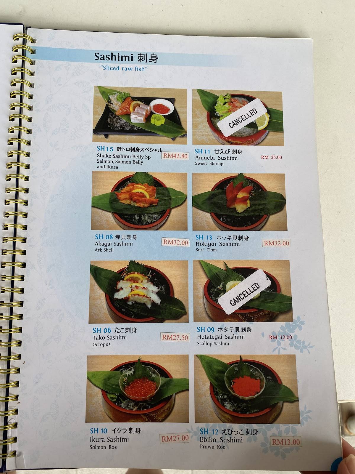 Menu at Nihonkai Kota Kemuning Japanese Restaurant, Shah Alam