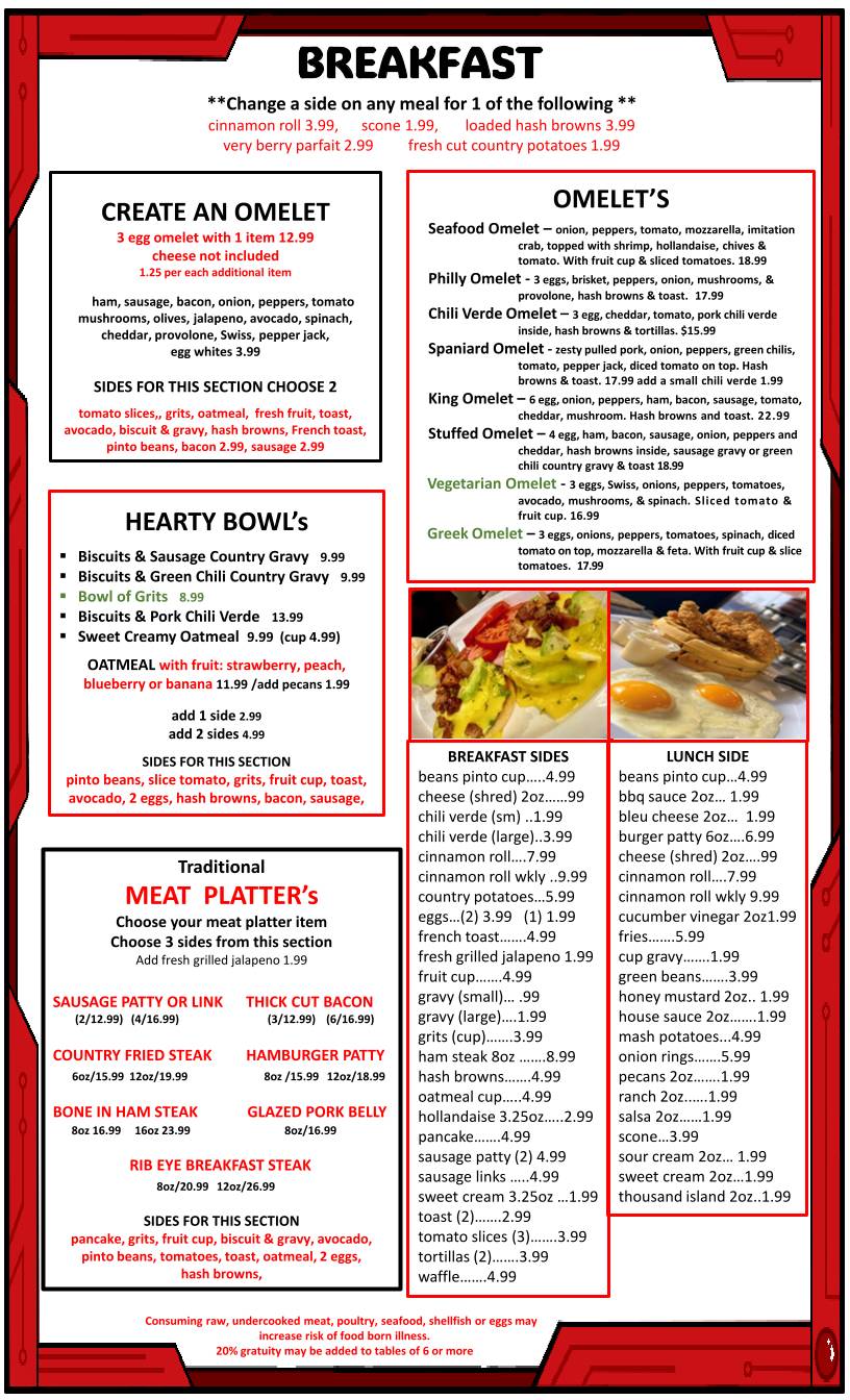 Menu at No Frills Diner On 25th restaurant, Ogden, 195 25th St Suite 100