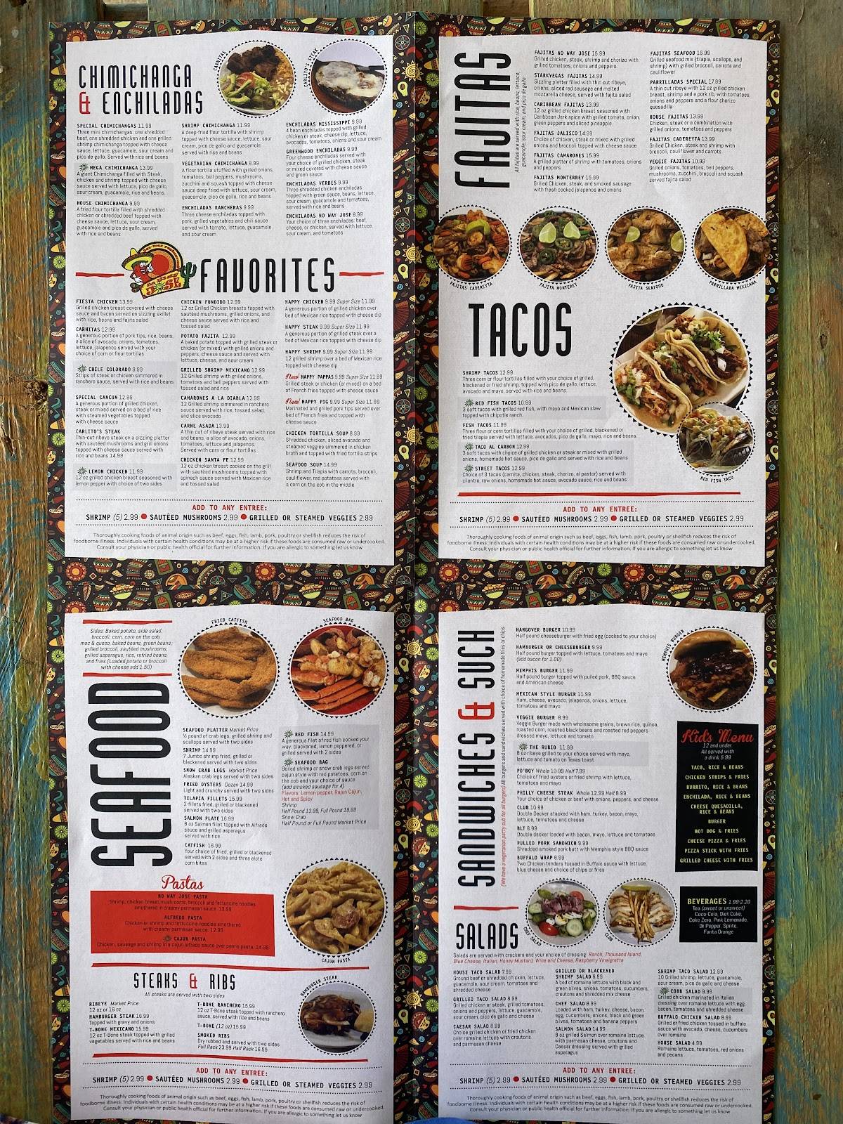 Menu at No Way Josè pub & bar, Cleveland