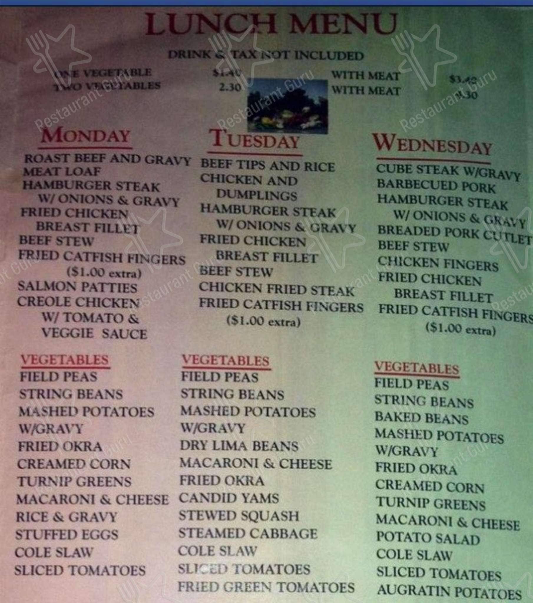 Menu at City Cafe, Northport