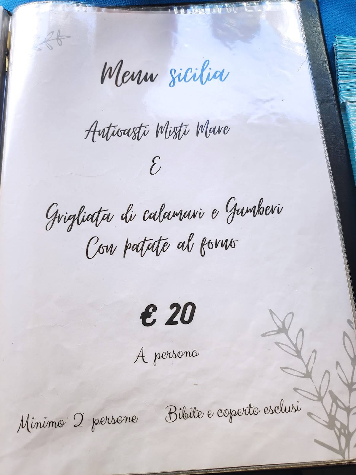Menu da Ristorante Il Borgo Di Torre Tonda, Sassari