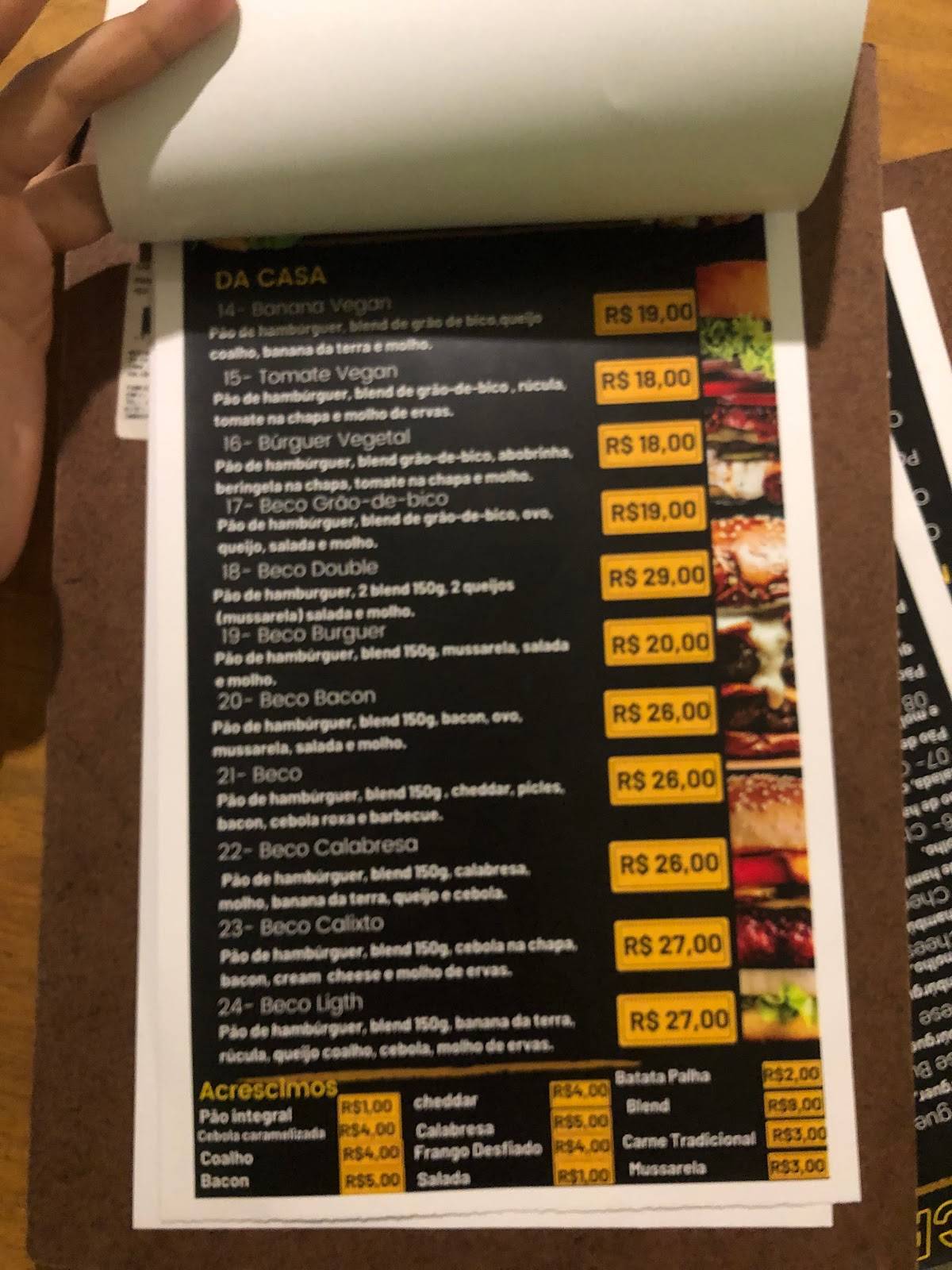 Menu em O Beco Burguer restaurante, Brasil