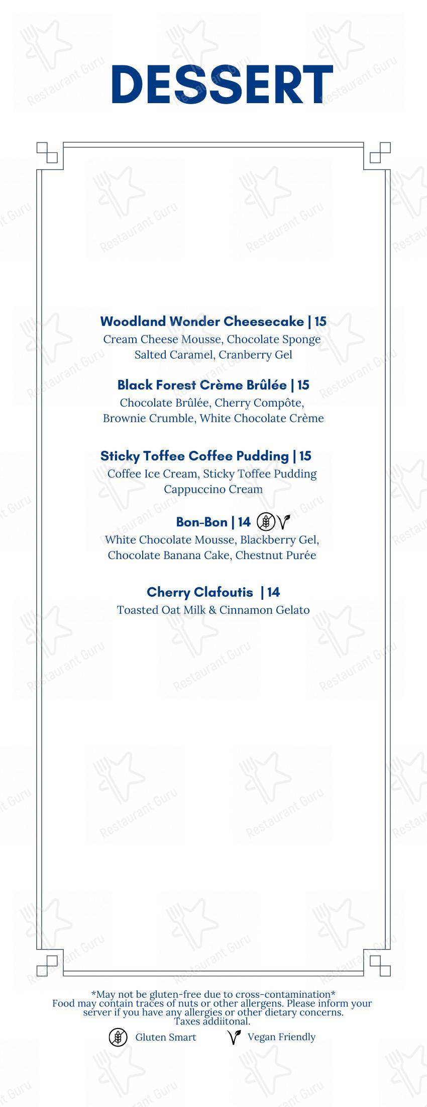 Menu at Oceans 999 restaurant, Vancouver, 999 Canada Pl #300