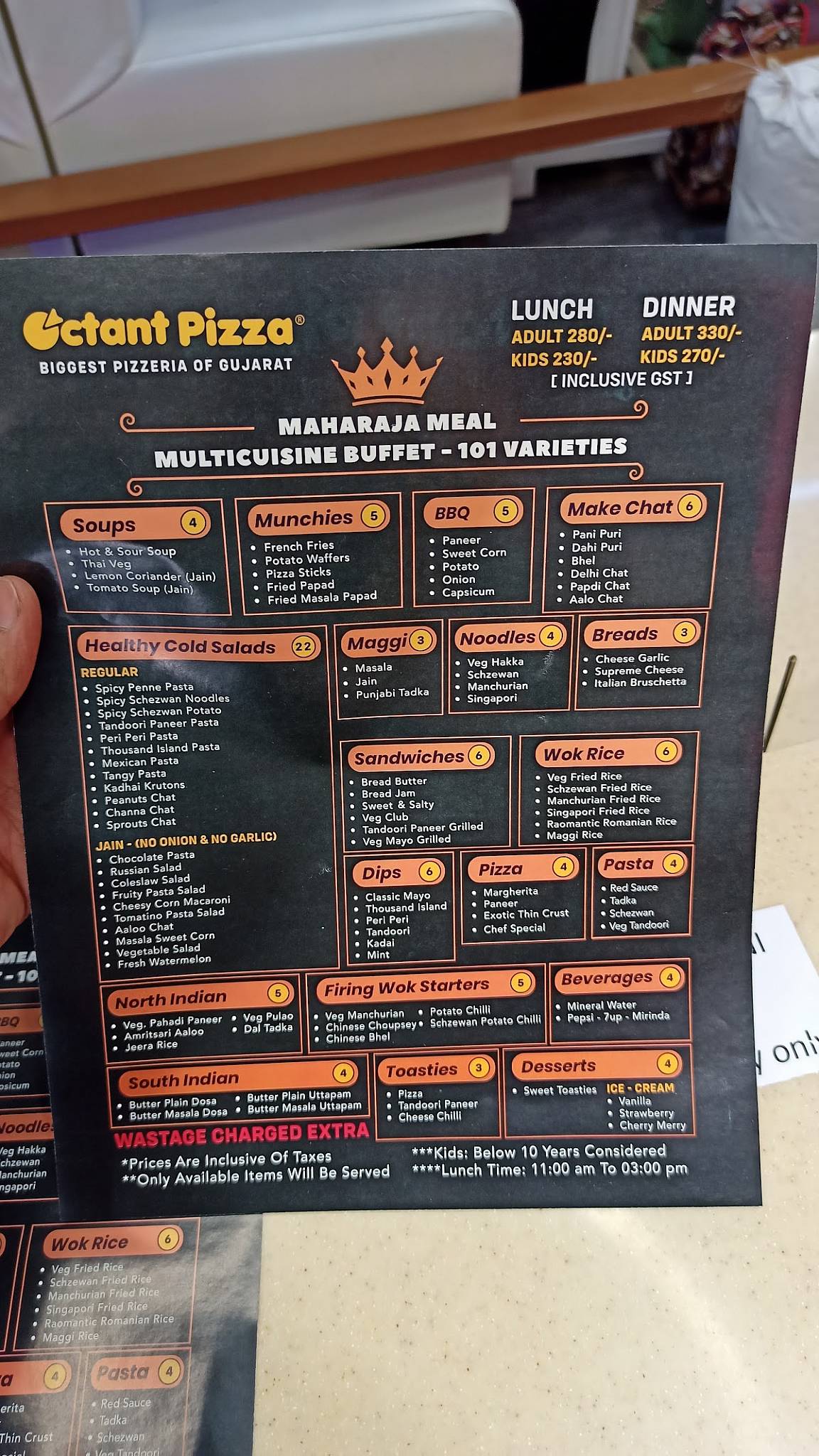Menu at Octant Pizza, Ahmedabad