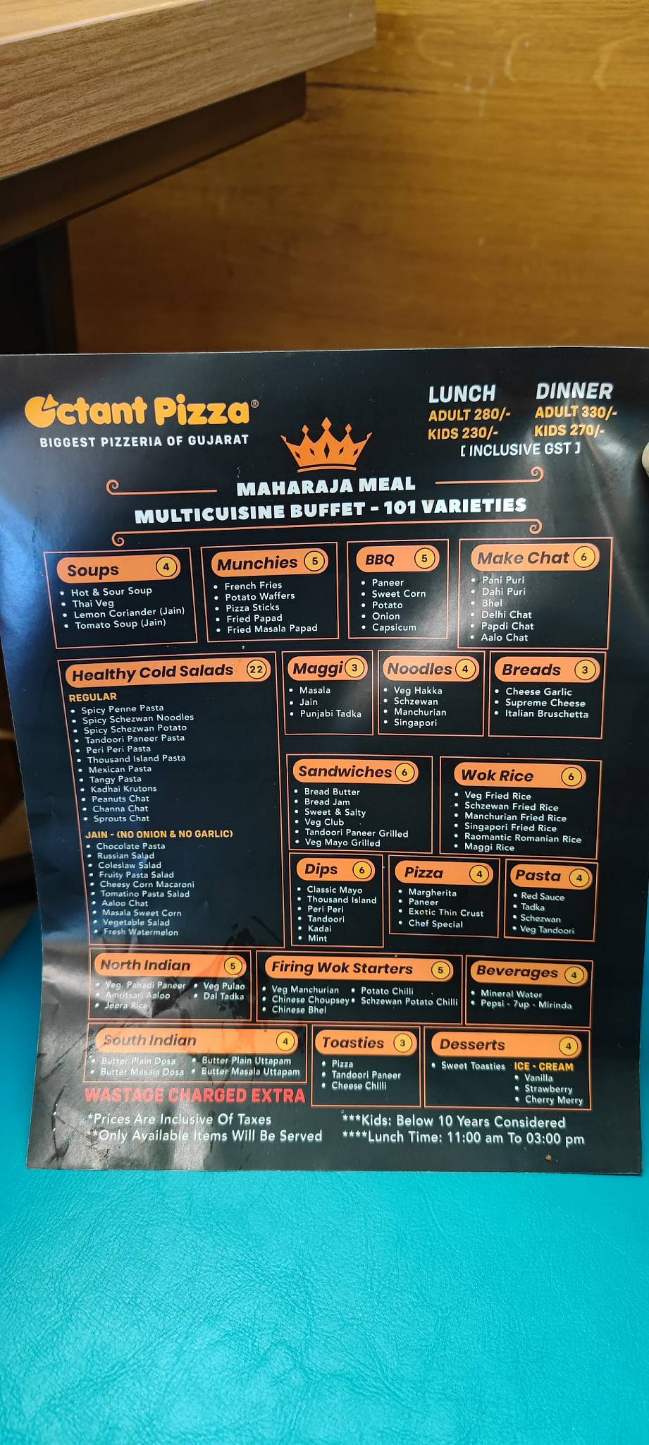 Menu at Octant Pizza, CG Road - Ahmedabad, Ahmedabad