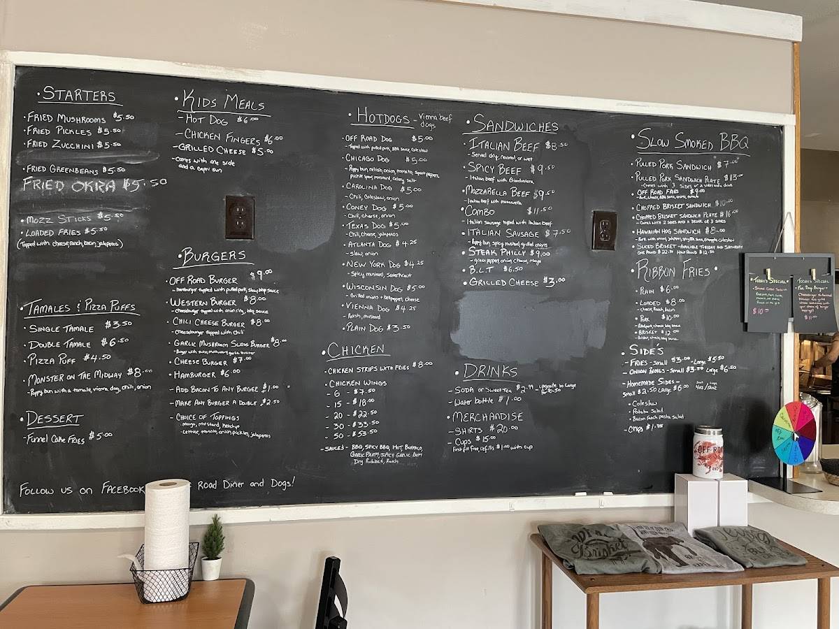 Menu at Off Road Diner and Dogs BBQ, Oak Ridge