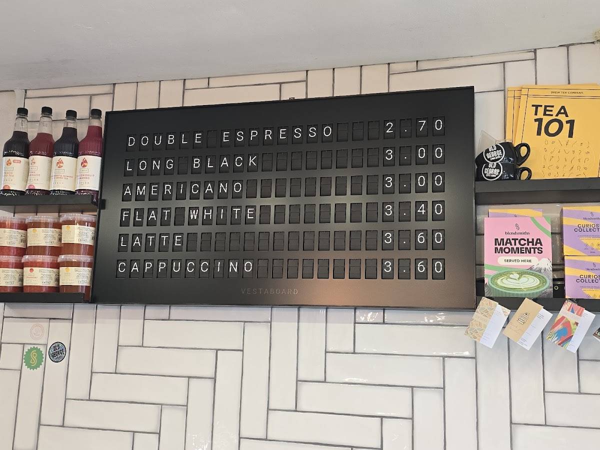 Menu at Old George Coffee House, Barnsley, 14 Market Hill