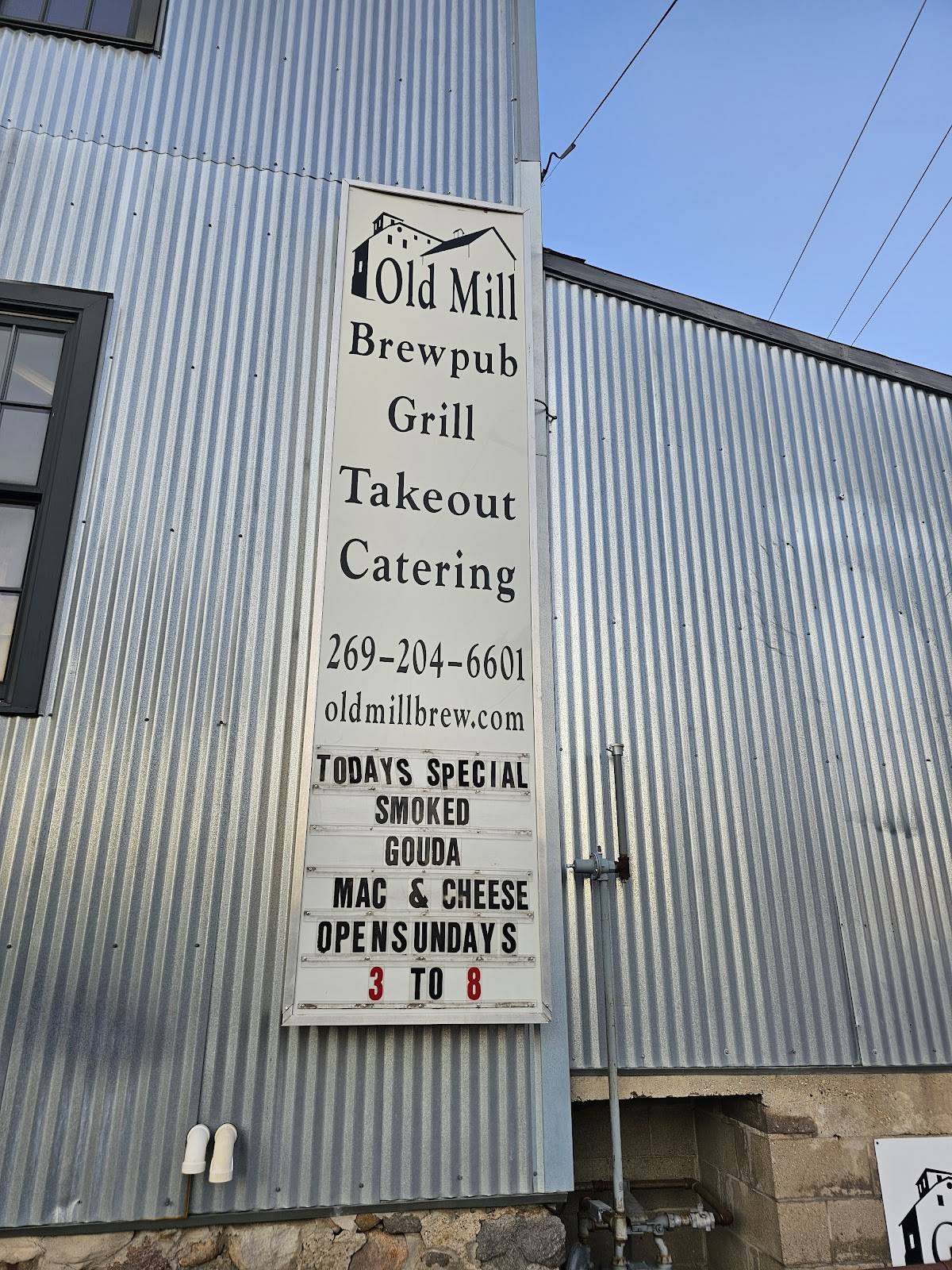 Menu at Old Mill Brewpub & Grill, Plainwell