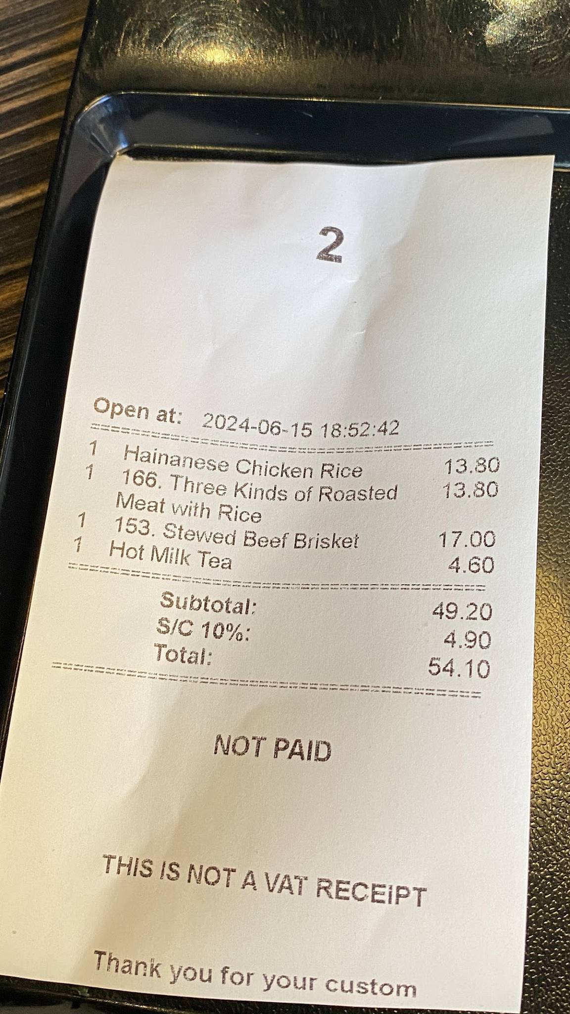 Menu at Old Town 97 restaurant, London