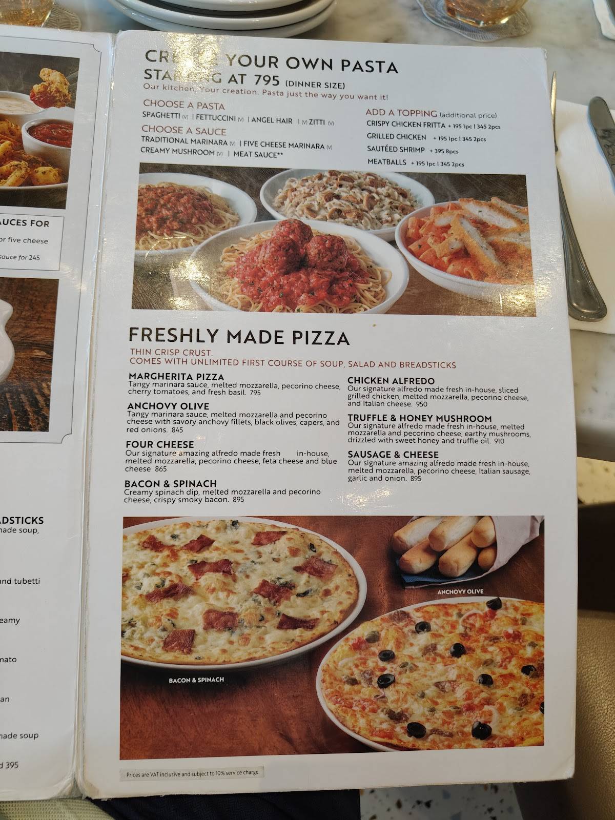 Menu at Olive Garden - Opus Mall restaurant, Quezon City