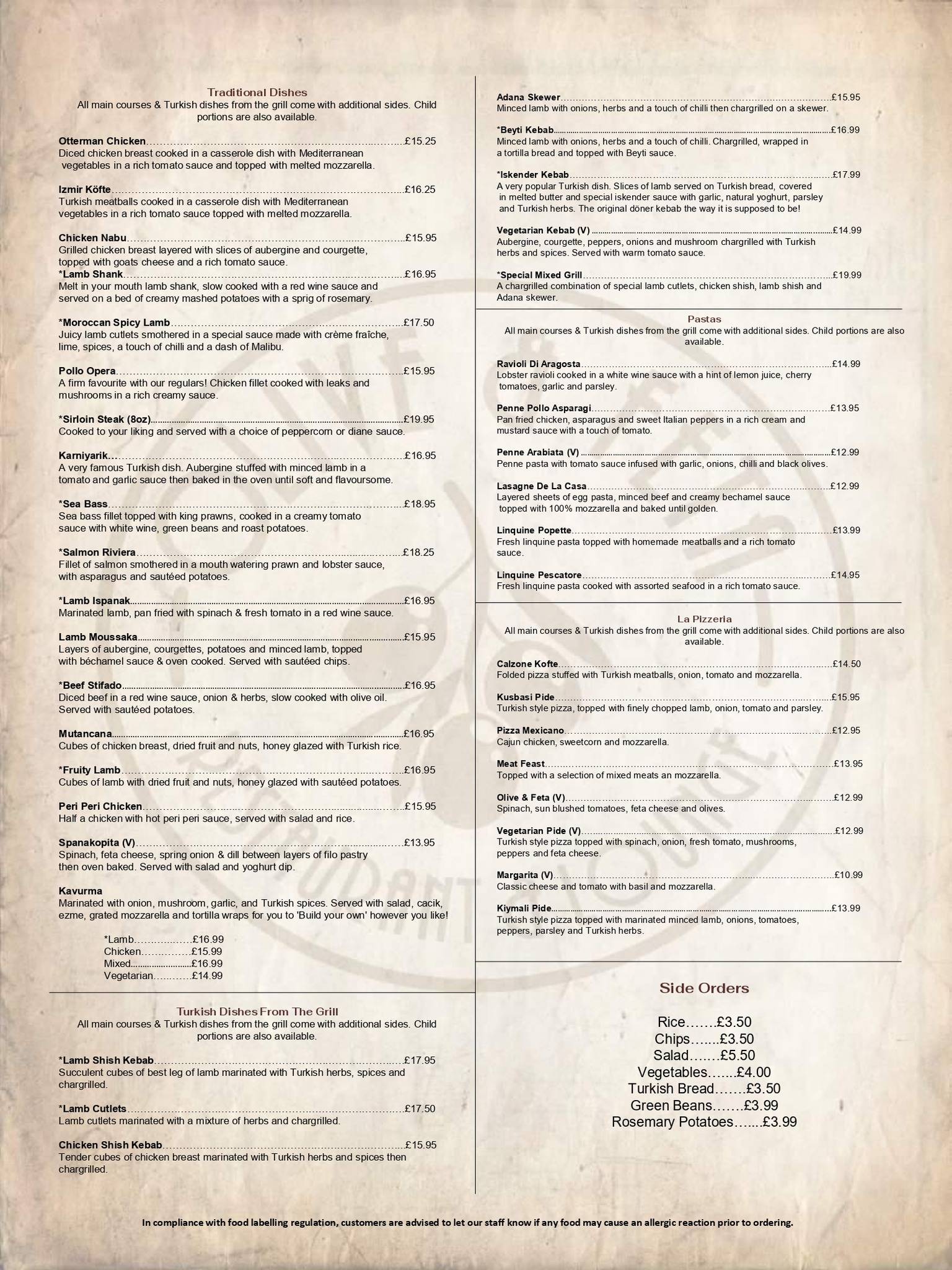 Menu at Olive & Feta restaurant, Leeds, 8 Town St