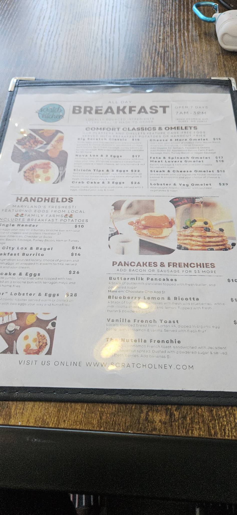 Menu at Scratch Kitchen & Bistro cafe, Olney