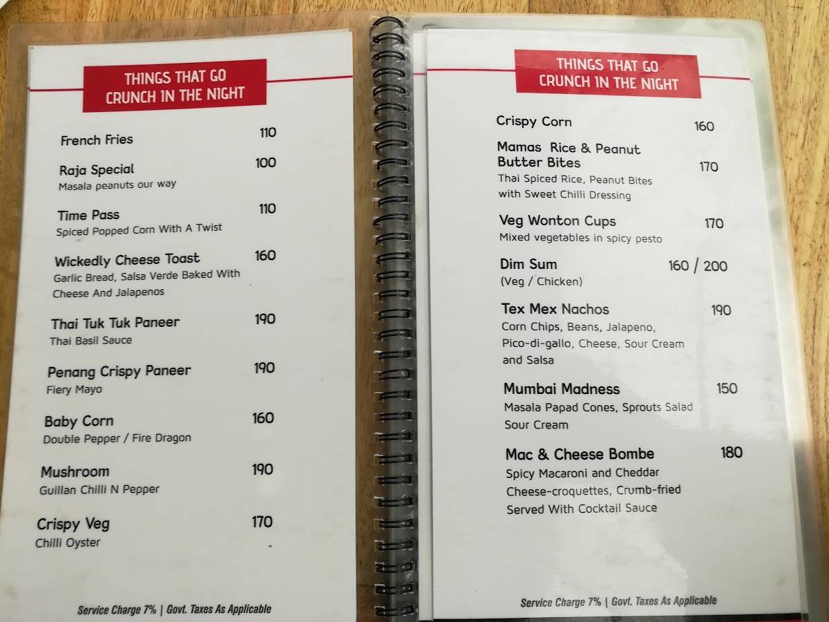 Menu at Once Upon A Rooftop Restobar, Bengaluru, 278-A