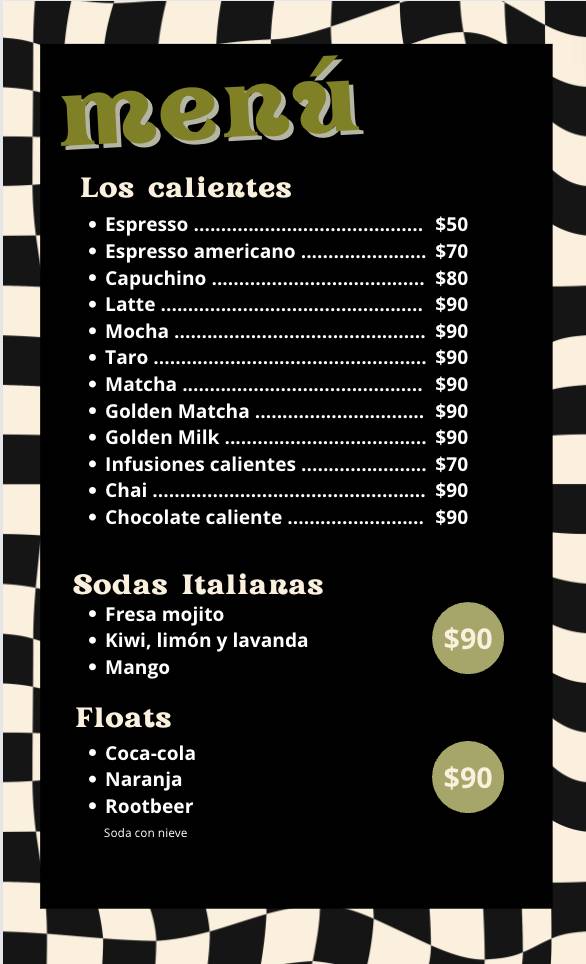 Menu at Onda - Boba Bar, Ensenada