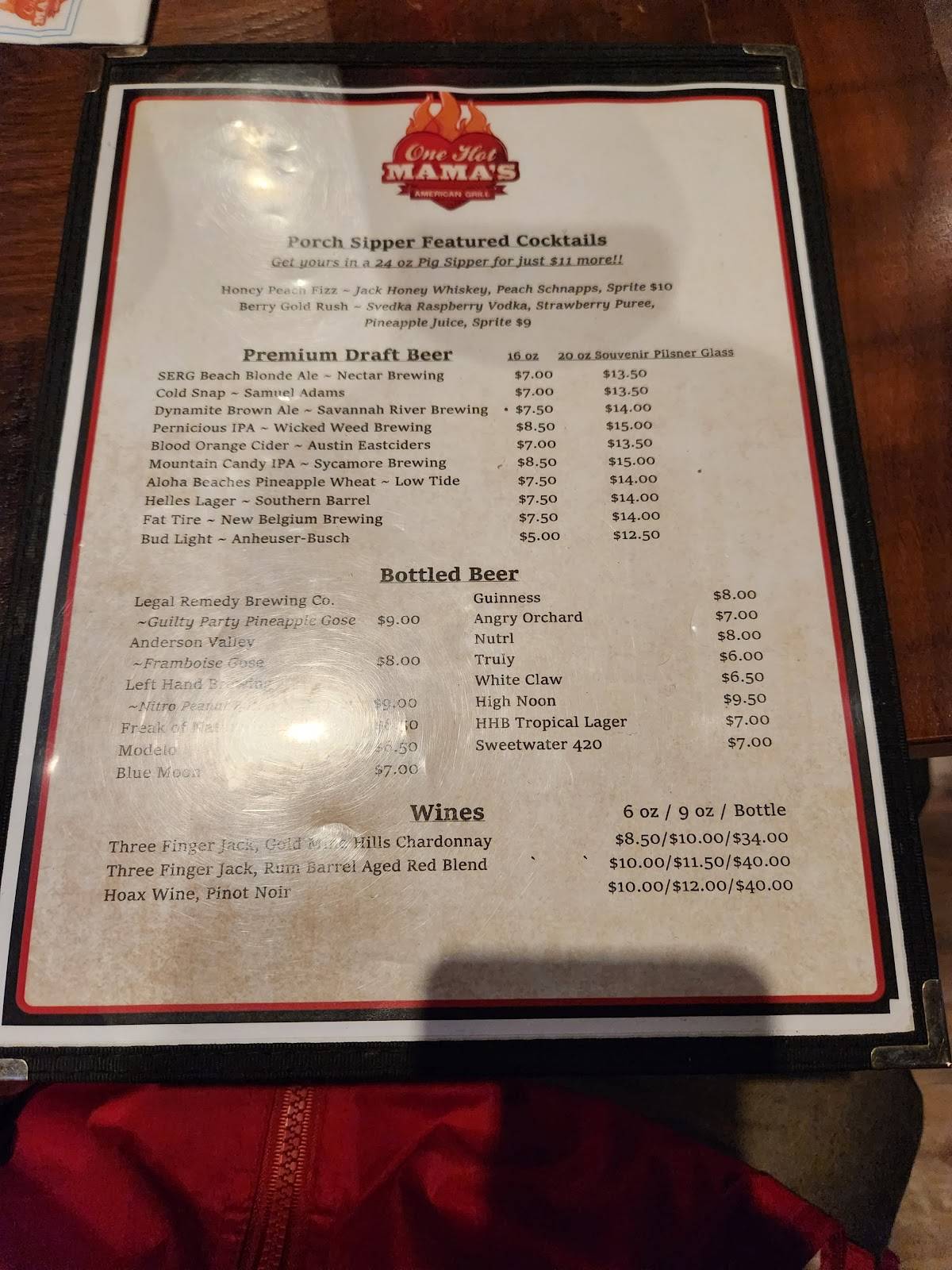 Menu at One Hot Mama's BBQ, Bluffton, 104 Buckwalter Pkwy Suite 1A