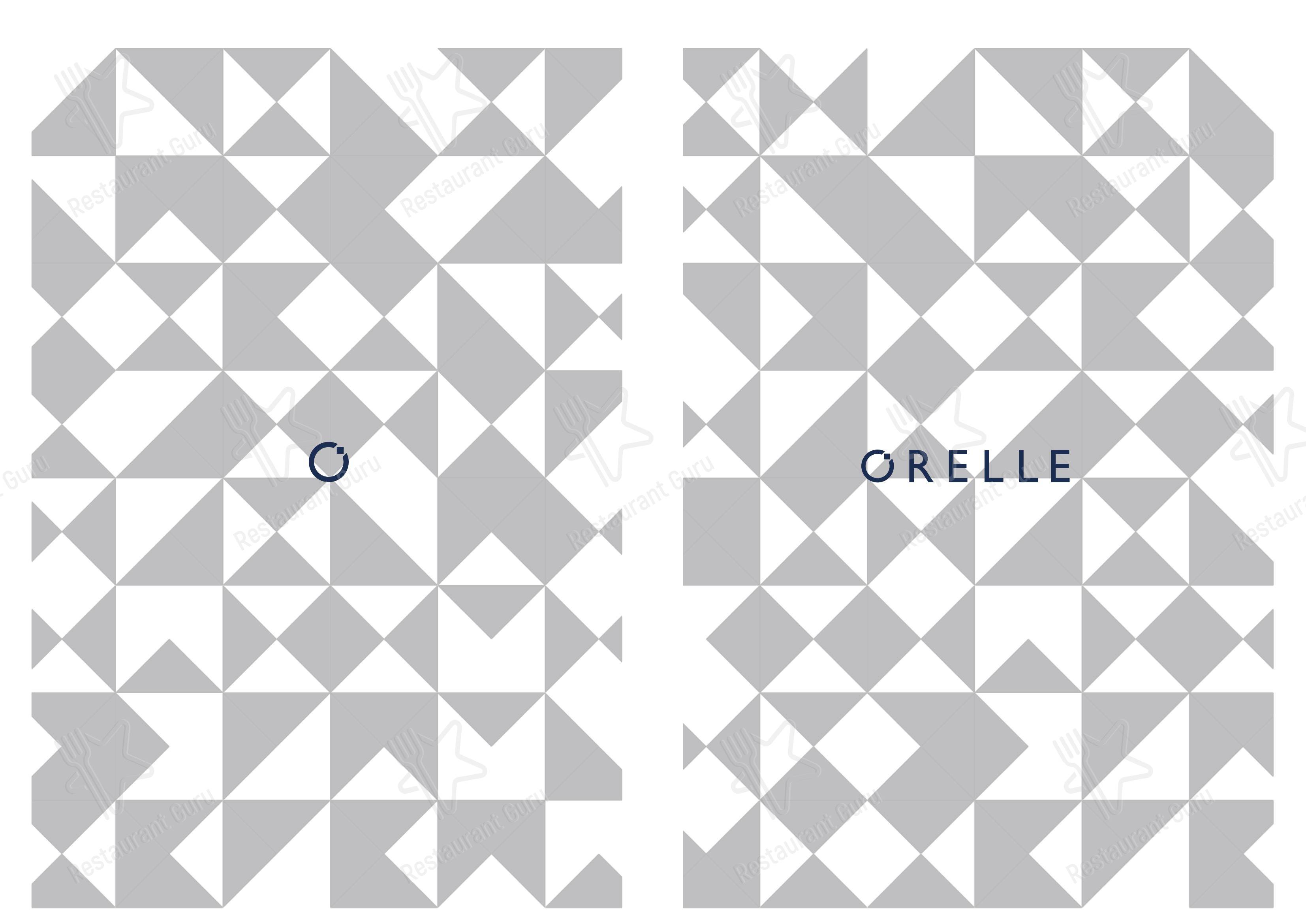 Menu at Orelle restaurant, Birmingham