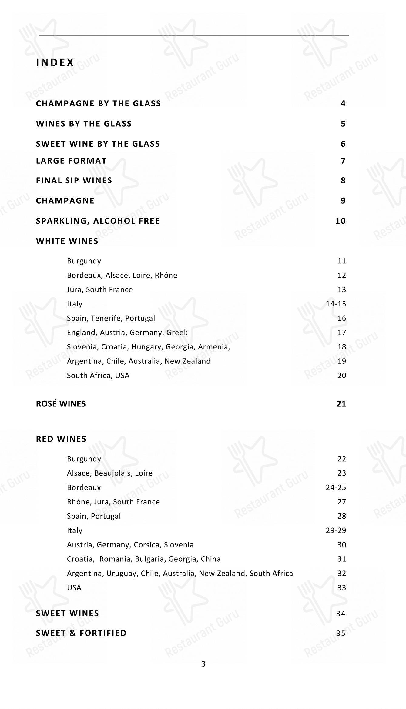 Menu at Orelle restaurant, Birmingham