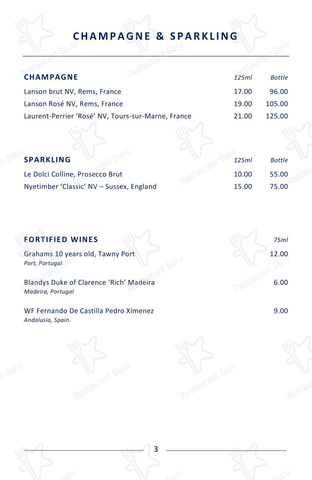 Menu at Orelle restaurant, Birmingham