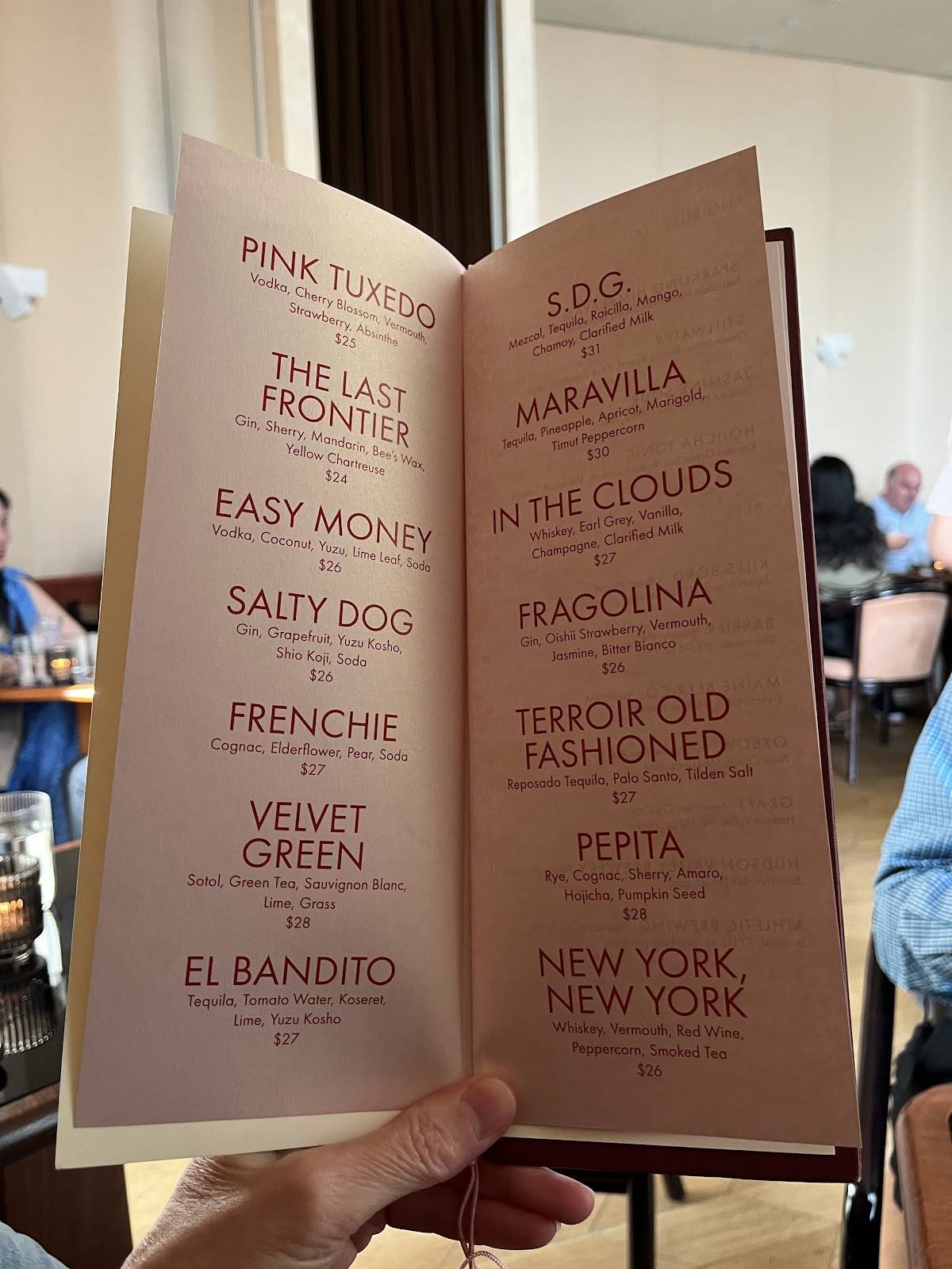 Menu at Overstory pub & bar, New York City