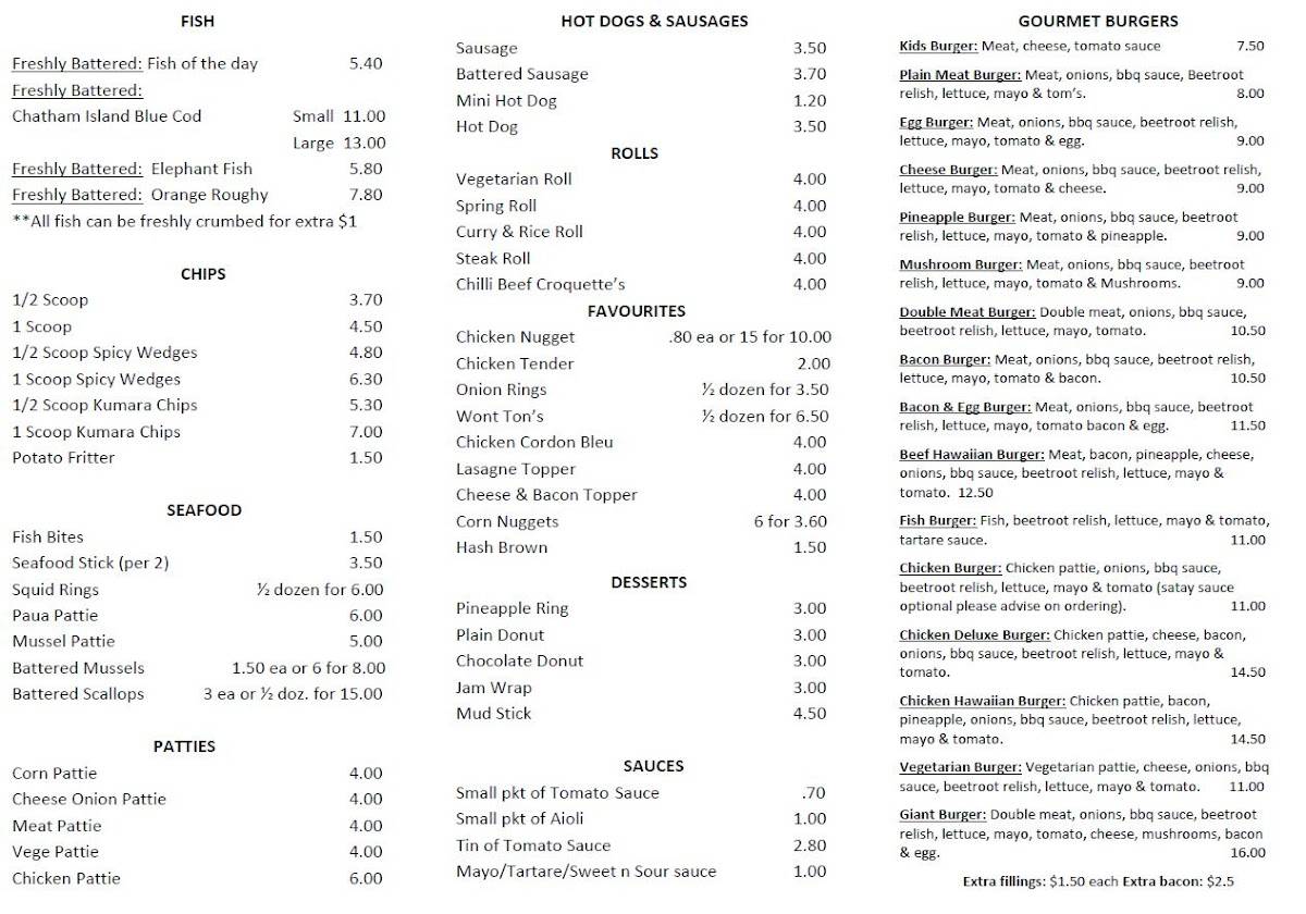 Carta del restaurante Village Foods Oxford, Oxford