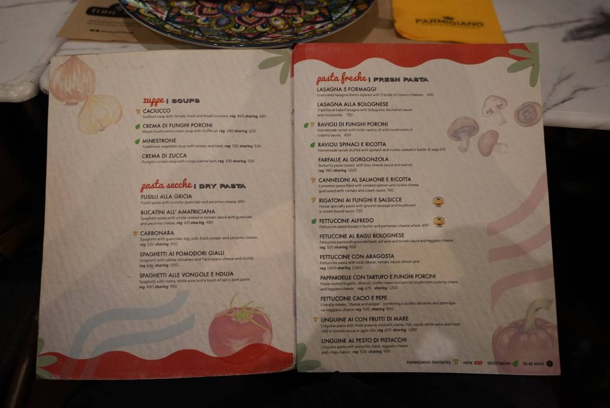 Menu at PARMIGIANO Authentic Italian Restaurant, Taguig