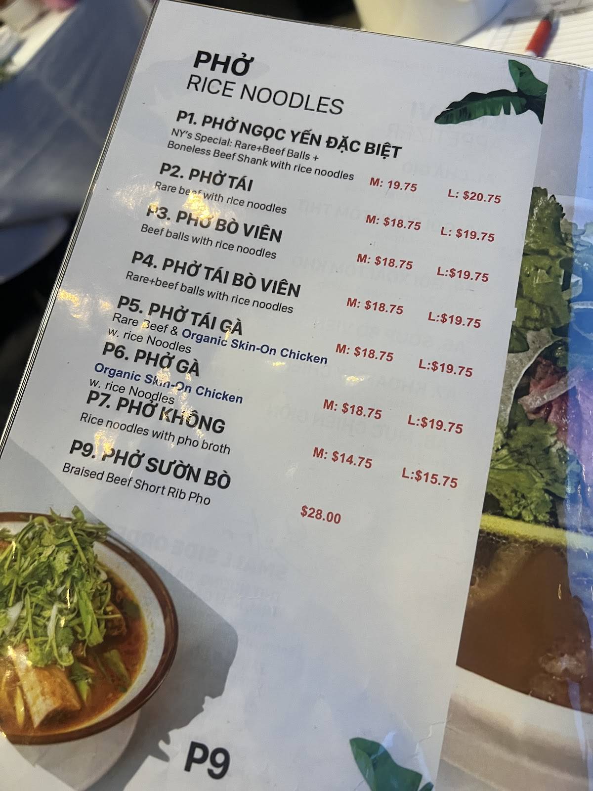 Menu at PHO NGOC YEN 2 Etobicoke restaurant, Toronto