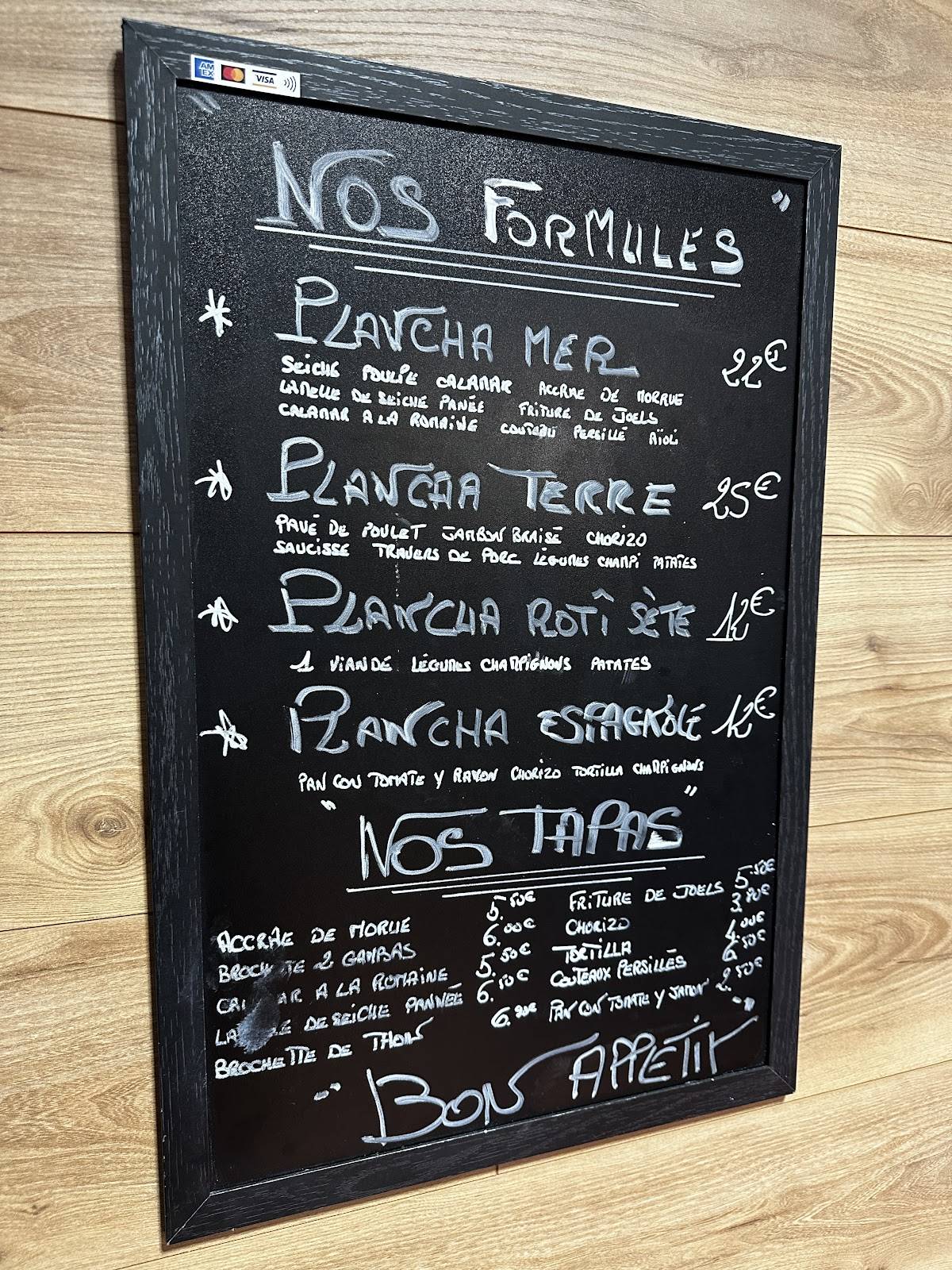 Menu au PICA PICA TAPAS restaurant, Sète