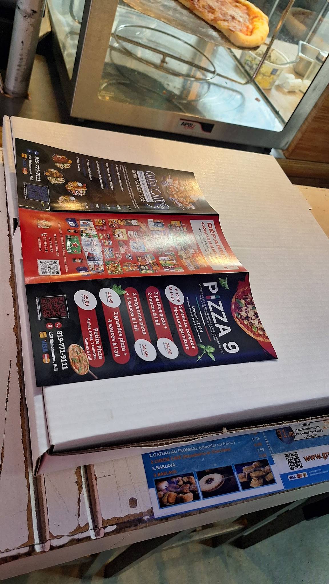 Menu au PIZZA 9 pizzeria, Gatineau