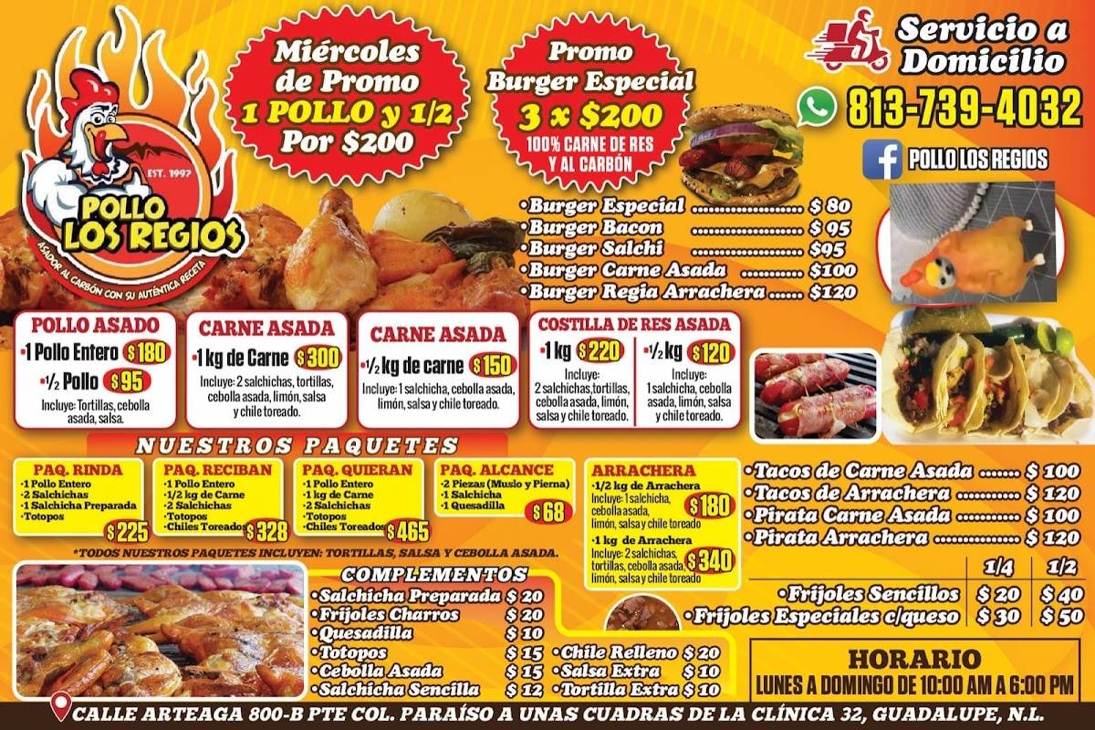 Menu at POLLO LOS REGIOS restaurant, Guadalupe