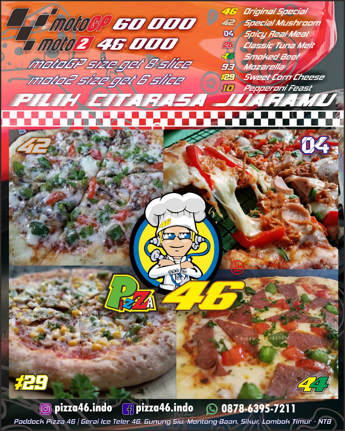 Menu at Paddock Pizza 46 restaurant, Indonesia