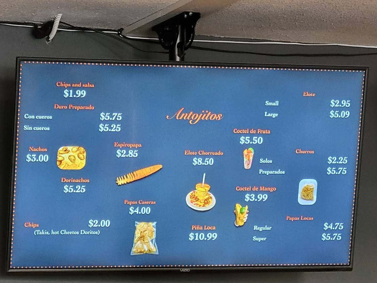 Menu at Paleteria La Reyna desserts, Wichita