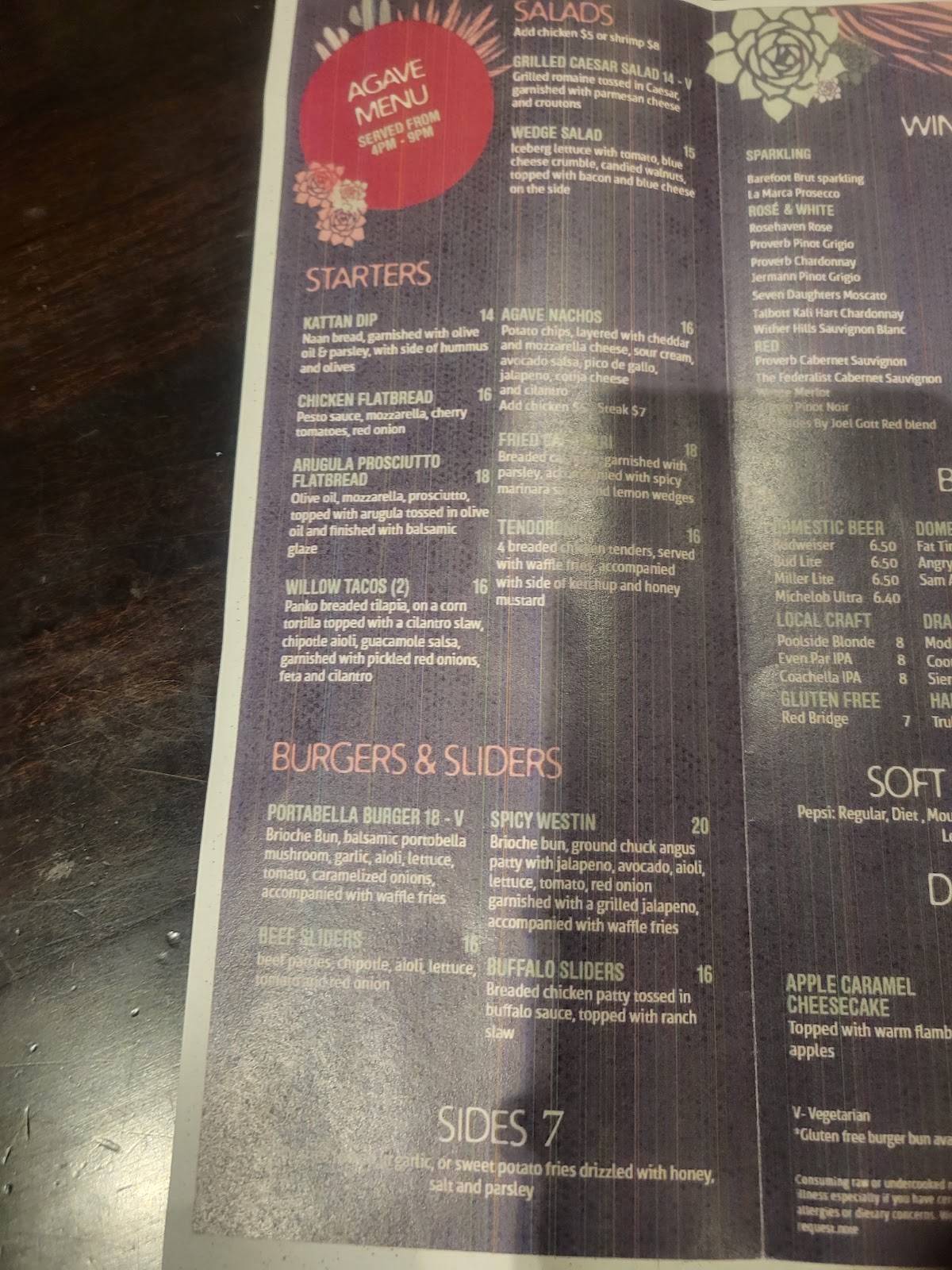 Menu at Agave Grill & Bar, Palm Desert