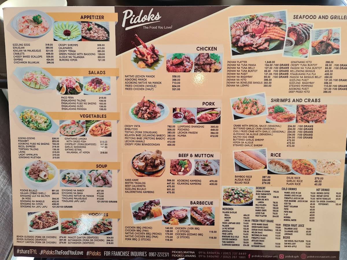 Menu at Panadero Bakeshop KM. 5, Davao City