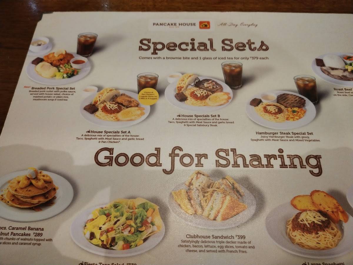 Menu at Pancake House restaurant, Cagayan de Oro, FMM4+W25