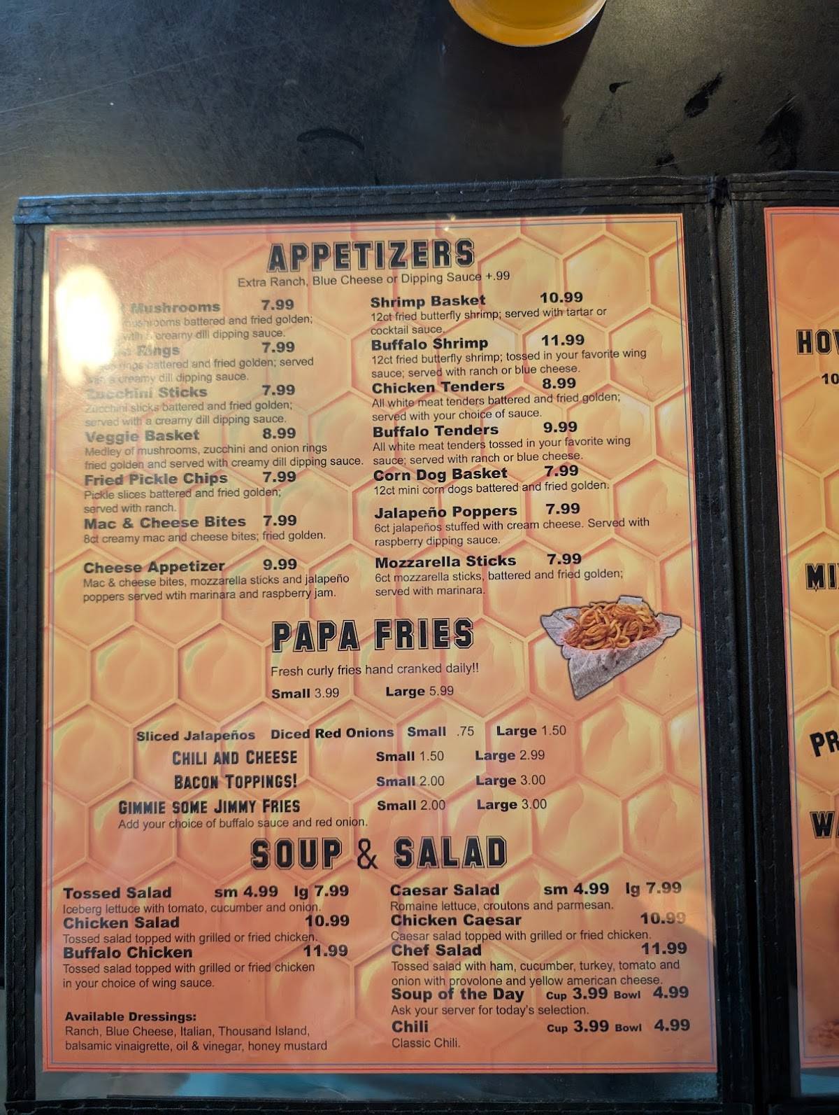 Menu at Papa Bees restaurant, Longwood, 480 S Ronald Reagan Blvd