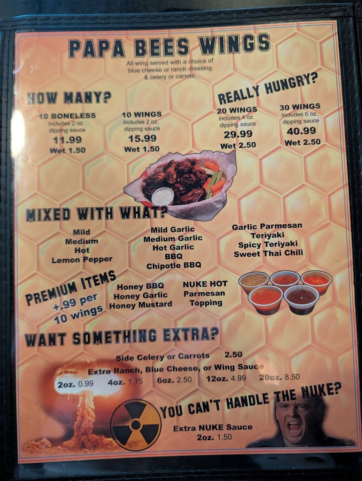 Menu at Papa Bees restaurant, Longwood, 480 S Ronald Reagan Blvd