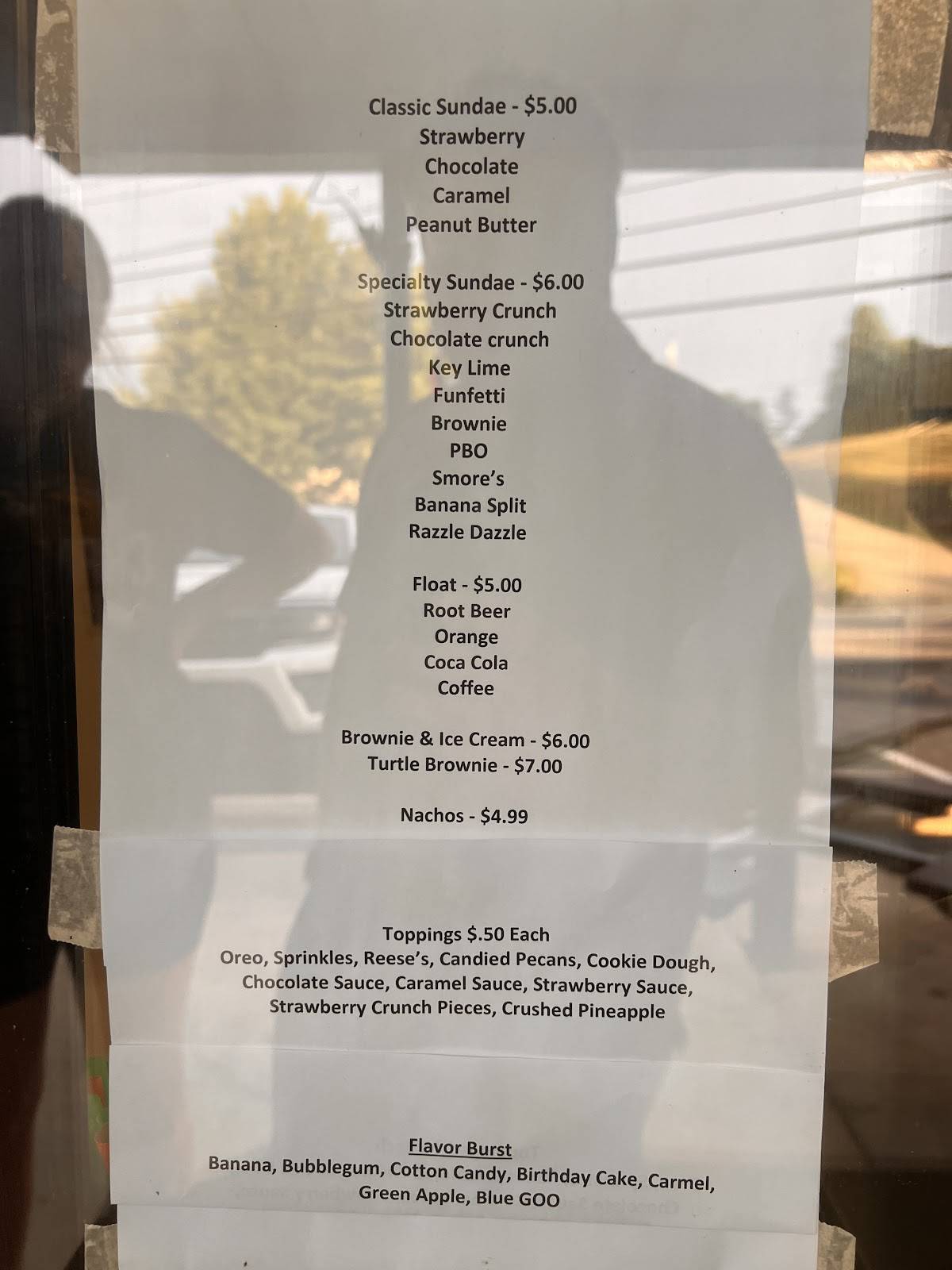 Menu at Pappy’s pizzeria, Uniontown
