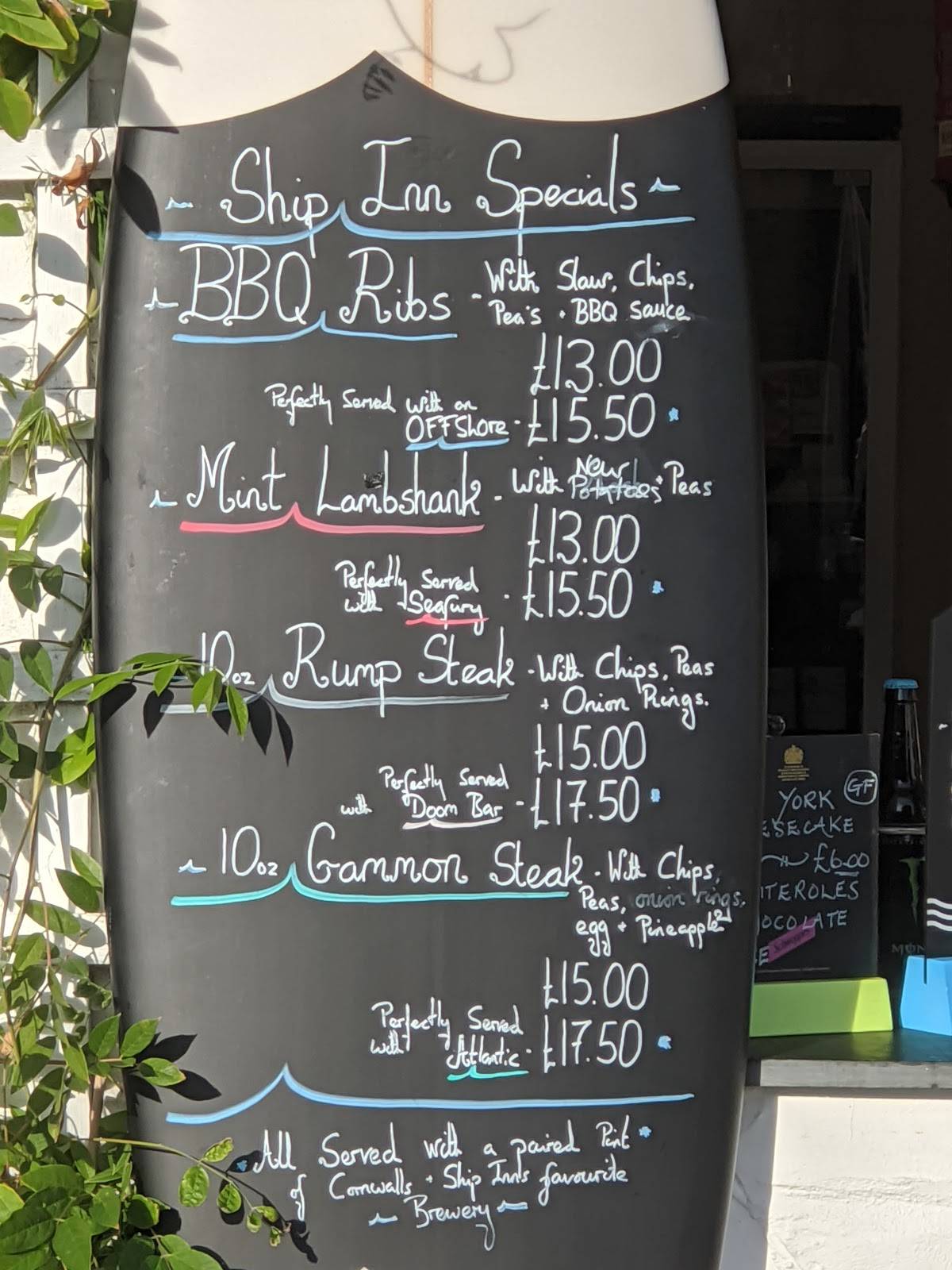 Menu at The Ship Inn pub & bar, Par