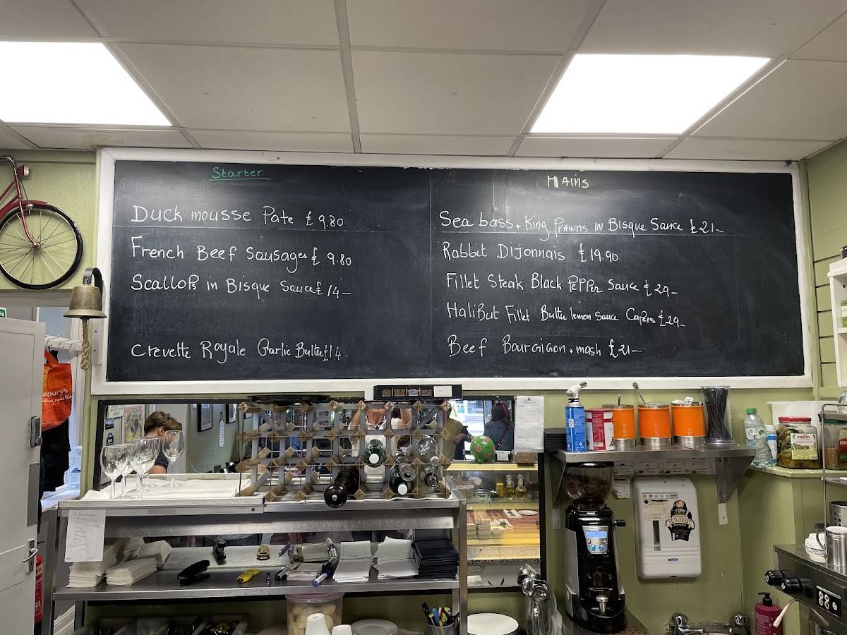 Menu at Pascal Bistro restaurant, Sidcup
