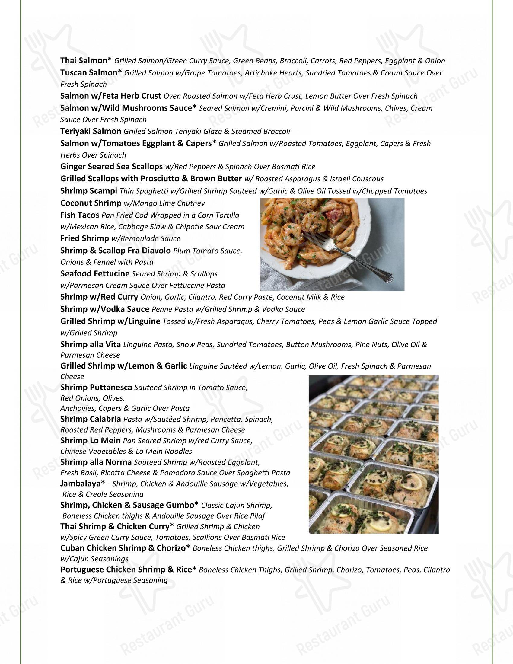 Menu at Pasta Vita restaurant, Old Saybrook, 225 Elm St