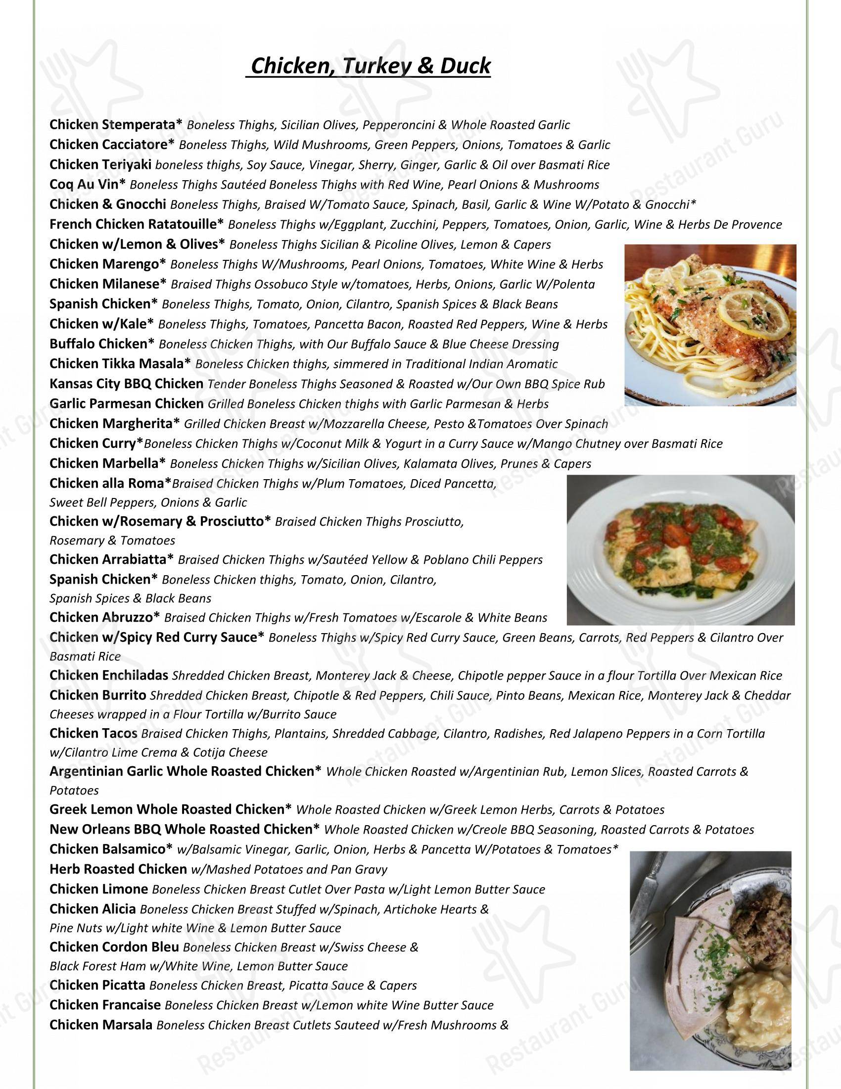 Menu at Pasta Vita restaurant, Old Saybrook, 225 Elm St