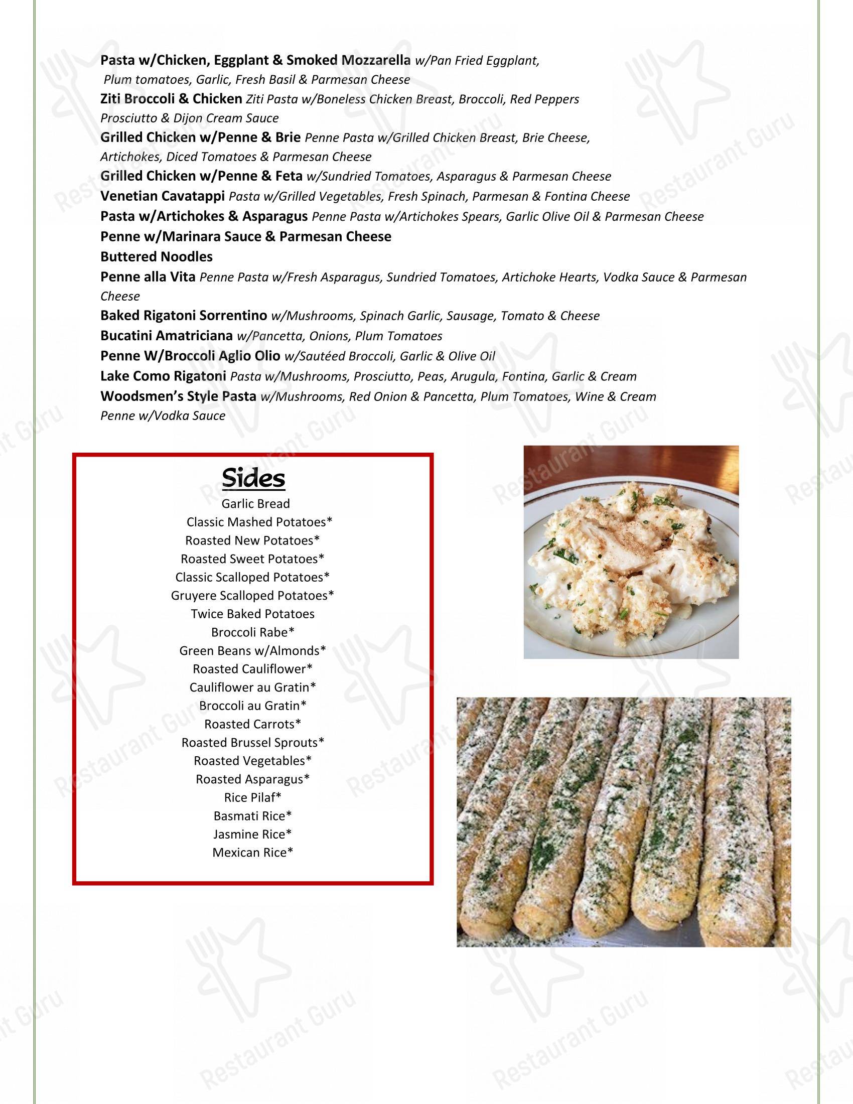 Menu at Pasta Vita restaurant, Old Saybrook, 225 Elm St