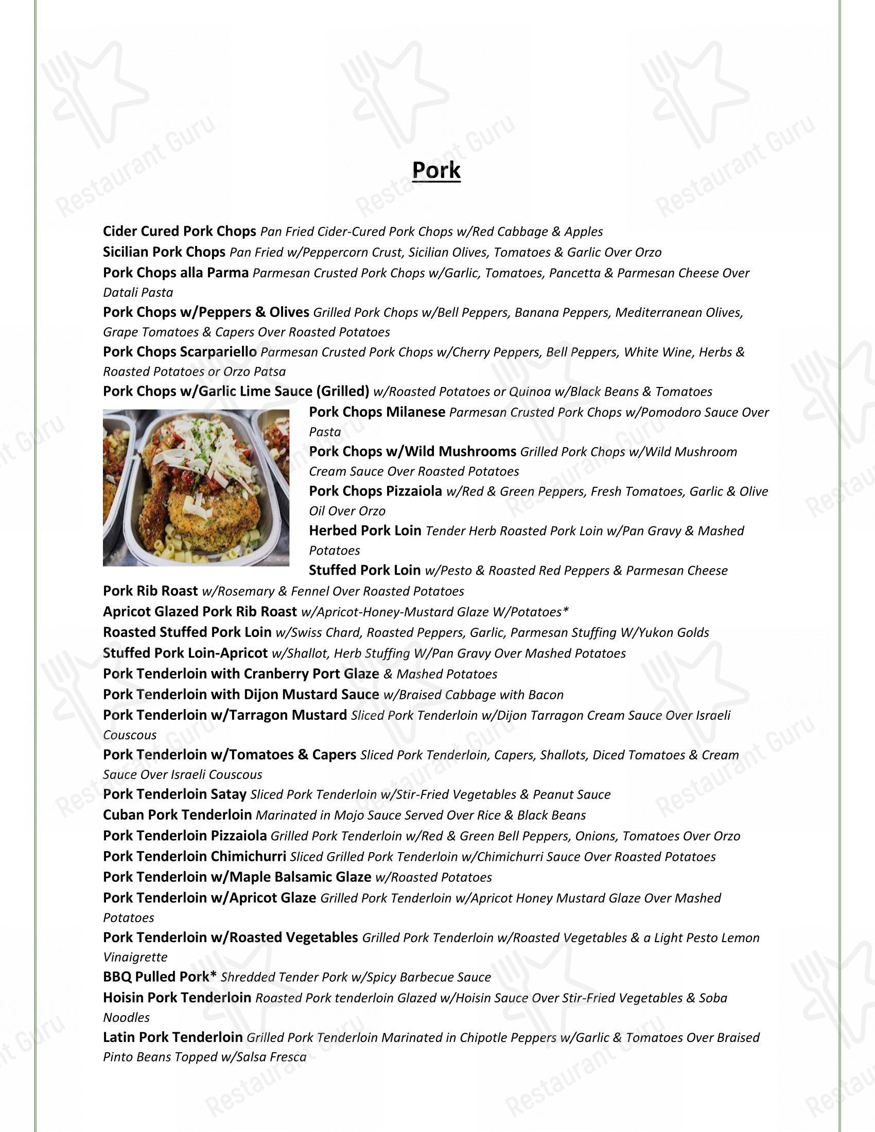 Menu at Pasta Vita restaurant, Old Saybrook, 225 Elm St