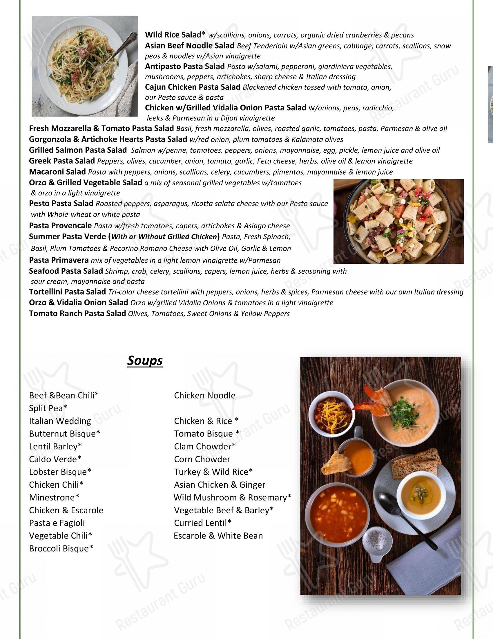Menu at Pasta Vita restaurant, Old Saybrook, 225 Elm St