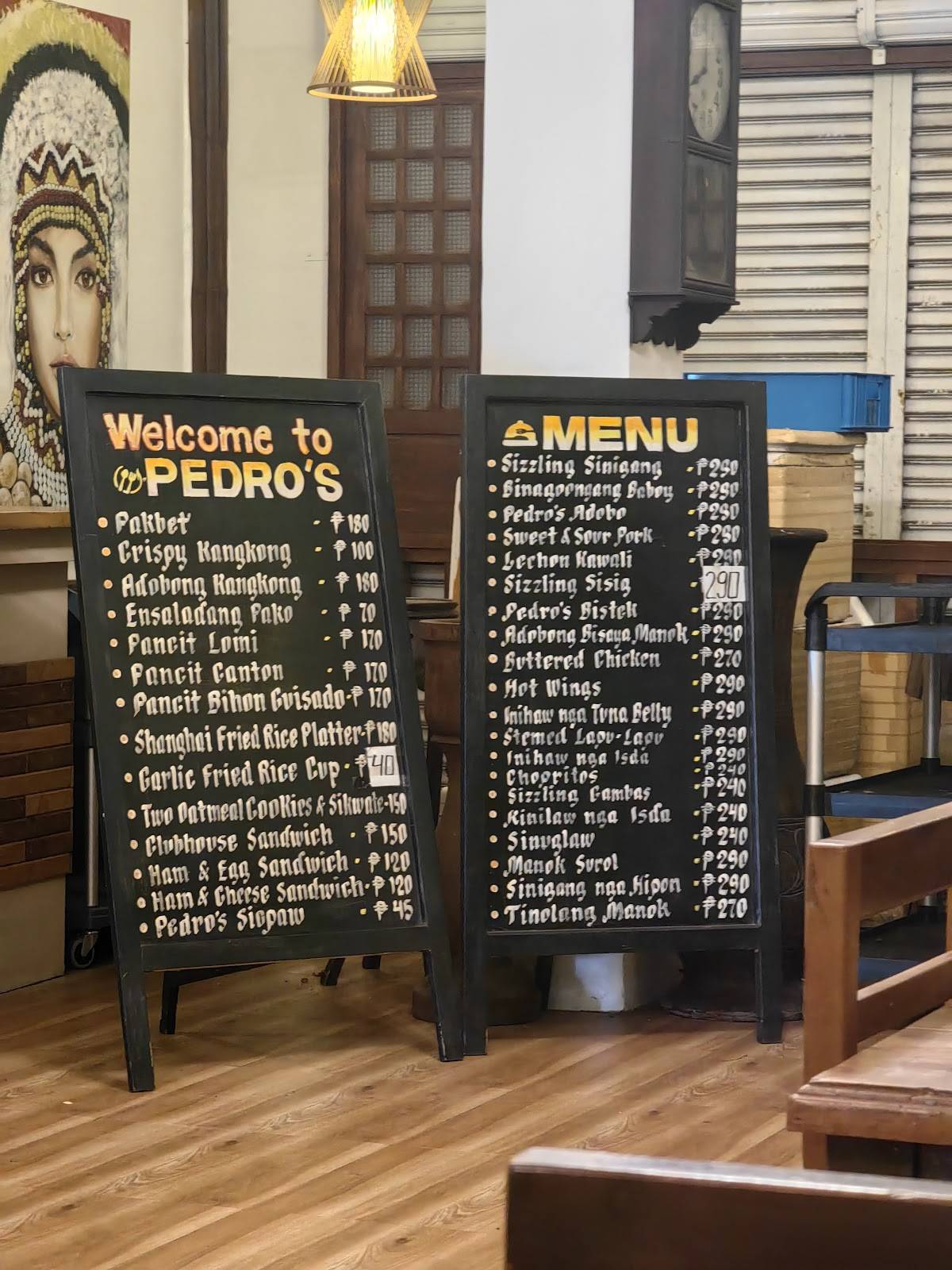 Menu at Pedro's Restaurant, Mambajao