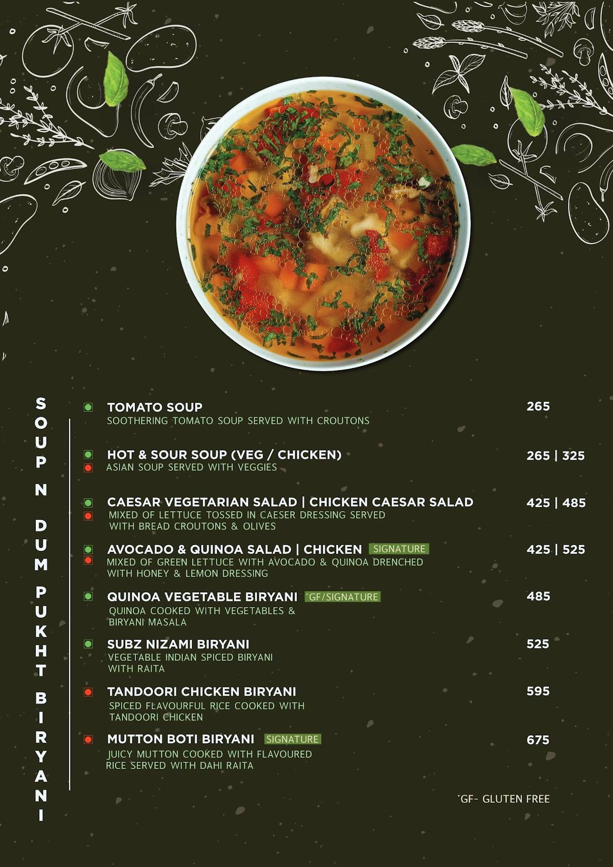 Menu at Peepal IFC, Gurugram