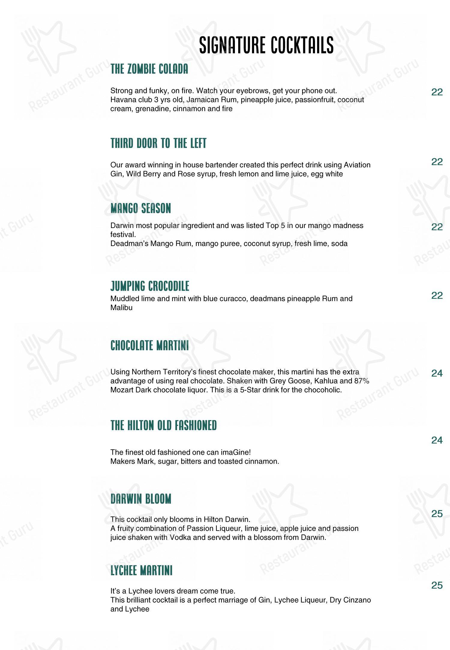Menu at PepperBerry Restaurant, Darwin City